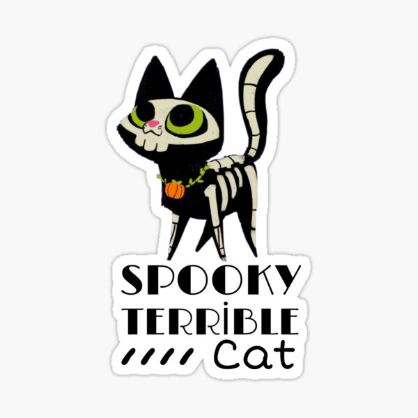 "Spooky TERRİBLE cat" Sticker for Sale by Yasssmen | Redbubble