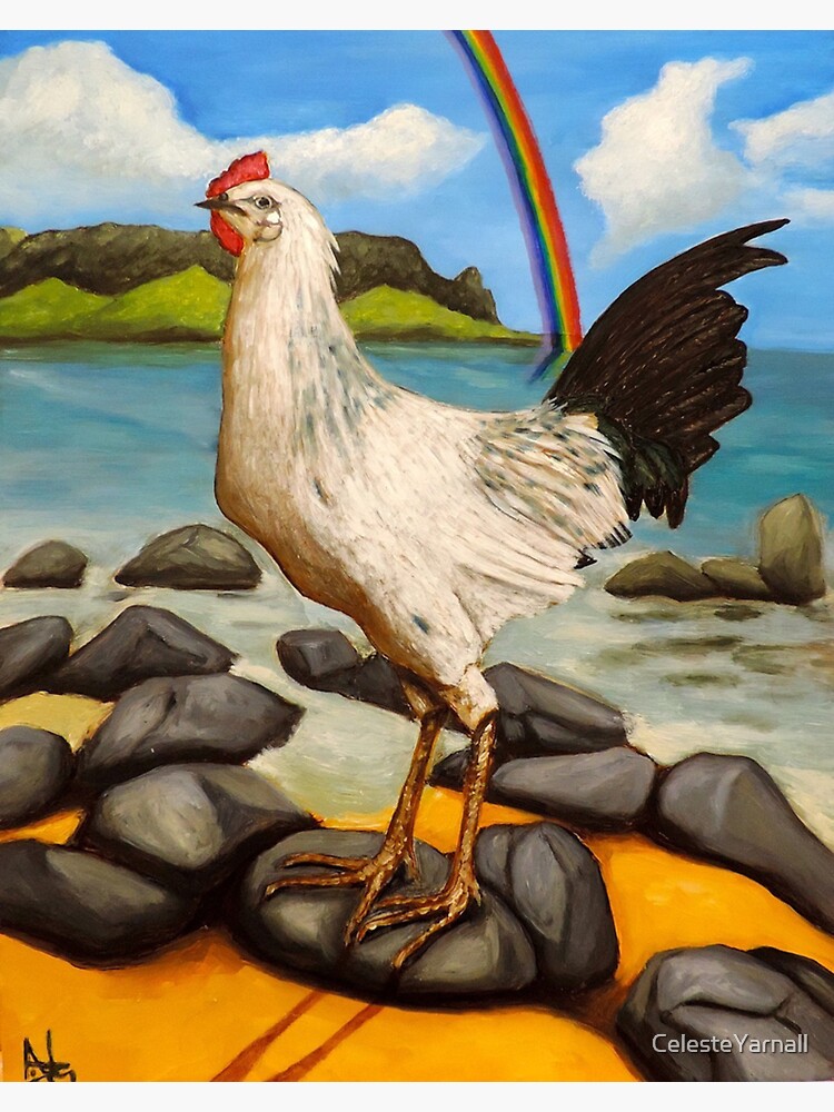 Pegatina «Príncipe de Kauai (gallo)» de CelesteYarnall | Redbubble
