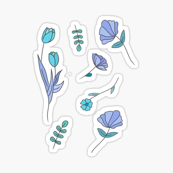 "Blue Pride Flowers ; Neptunic" Sticker for Sale by casscandy | Redbubble