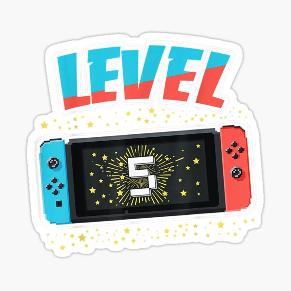 "Level 5 Birthday Boy 5 Years Old Video Games" Sticker for Sale by ...