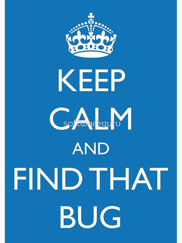 Keep Calm and "find that bug" - software engineering, developer, coding ...