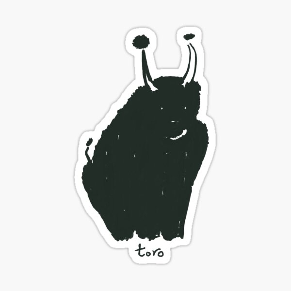 "Black Bull Toro Negero Unique illustration by Ungomario" Sticker for ...