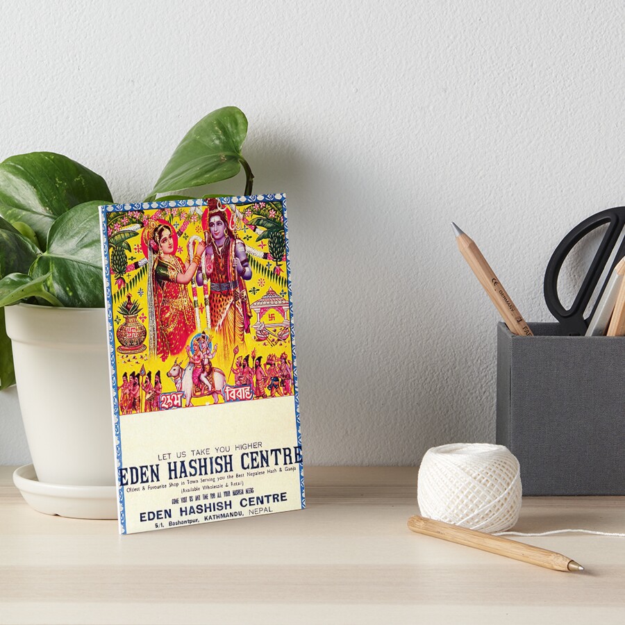 "Rare Vintage Illustrated Psychedelic Poster From Nepal - EDEN HASHISH ...