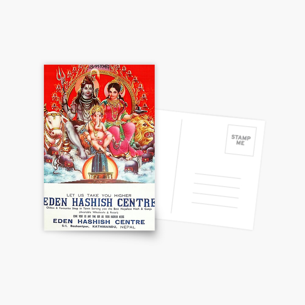 "Rare Vintage Illustrated Psychedelic Poster From Nepal - EDEN HASHISH ...