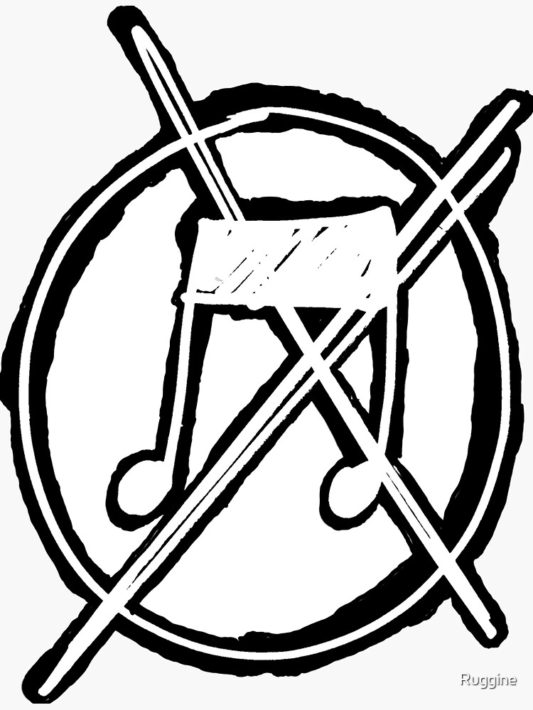 "Anti-music" Sticker for Sale by Ruggine | Redbubble