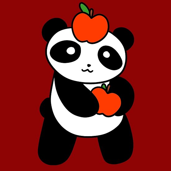 "Apple Panda" Poster by SaradaBoru | Redbubble