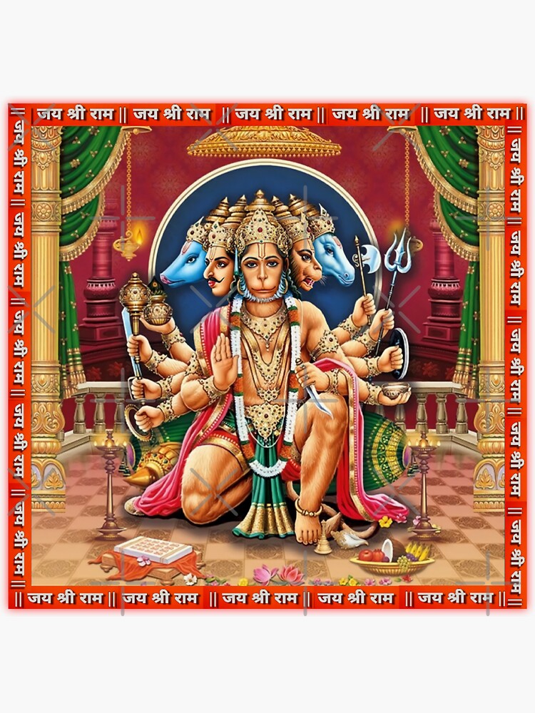 "Panchmukhi Hanuman ji" Sticker for Sale by aruvanita | Redbubble