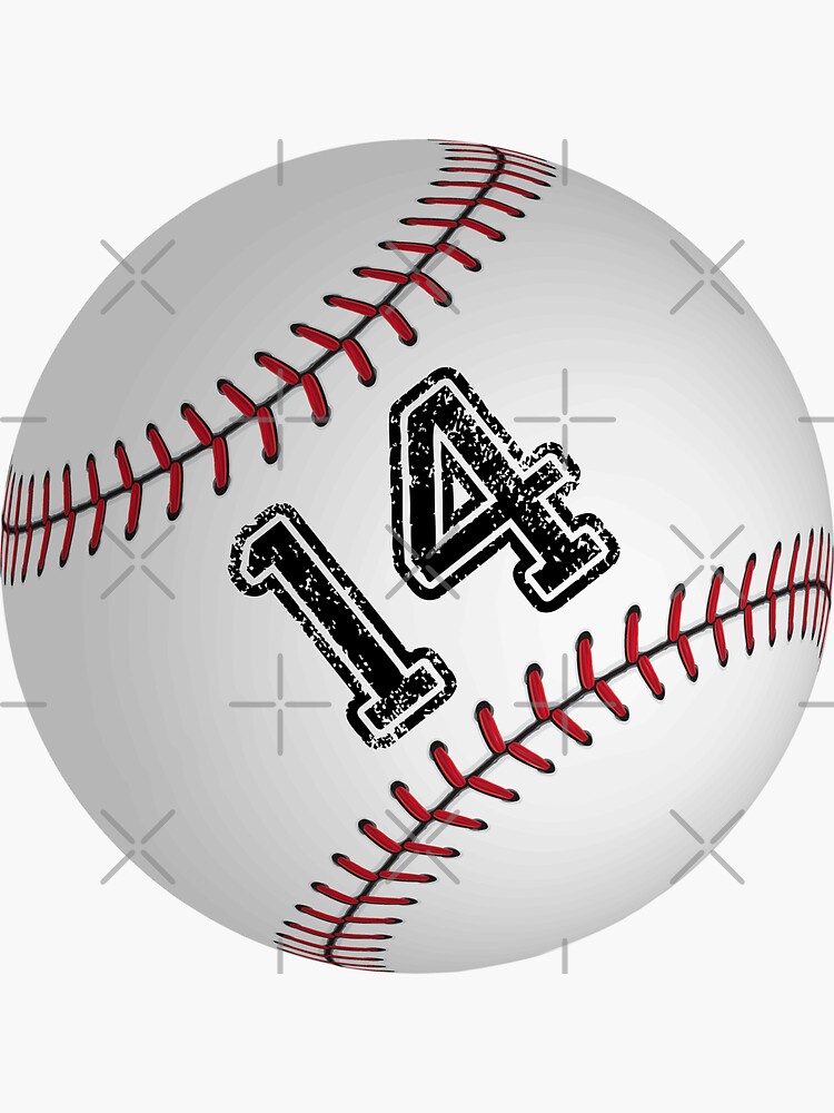 "Baseball ball number 14, fourteen " Sticker for Sale by TheCultStuff ...