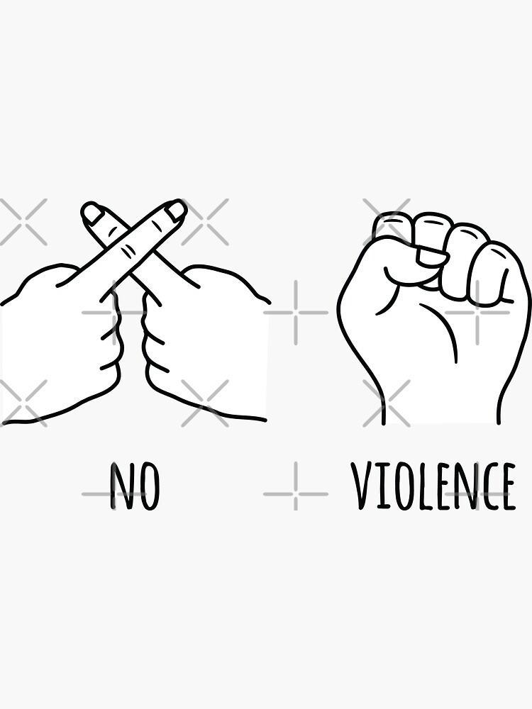 "No Fist No Violence Hand Sign Doodles" Sticker for Sale by rustydoodle ...