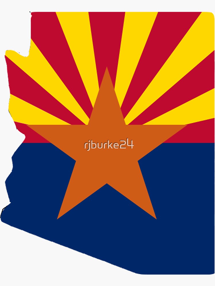 "Arizona outline with flag" Sticker for Sale by rjburke24 | Redbubble