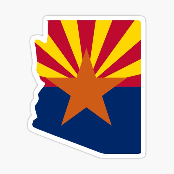 "Arizona outline with flag" Sticker for Sale by rjburke24 | Redbubble