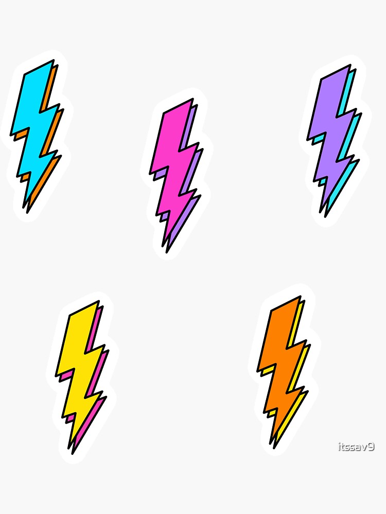 "Lightning Bolt Sticker Pack " Sticker for Sale by itssav9 | Redbubble