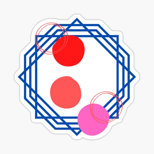 "simple geometric shapes" Sticker for Sale by nyangorosensei | Redbubble
