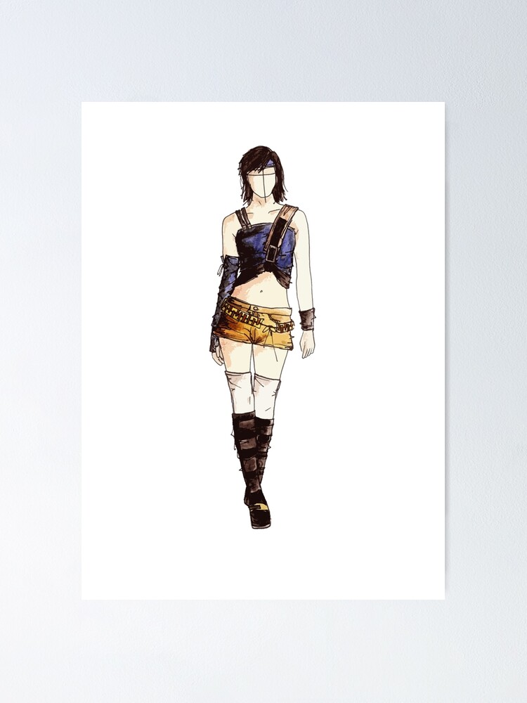 "Final Fantasy VII Yuffie Fashion Sketch" Poster by TheRetroVGers ...