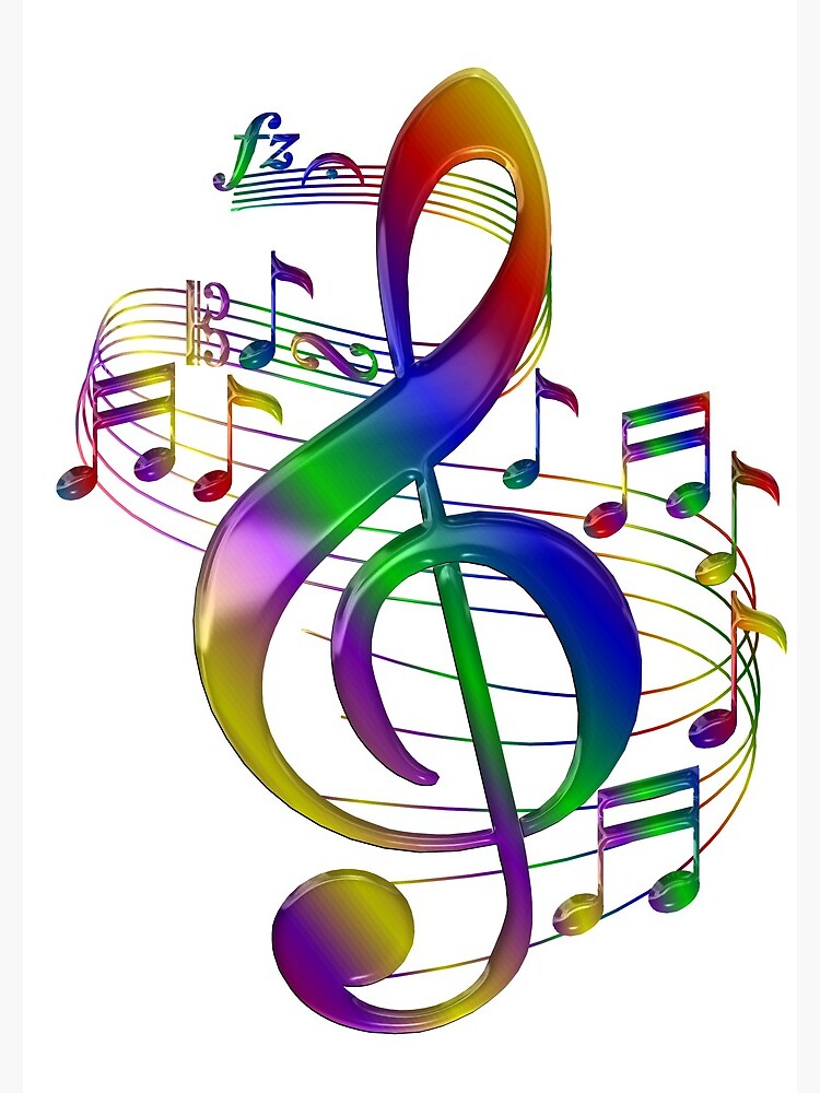 "Colorful Treble Clef With Music Notes" Journal for Sale by CoolDoodles ...