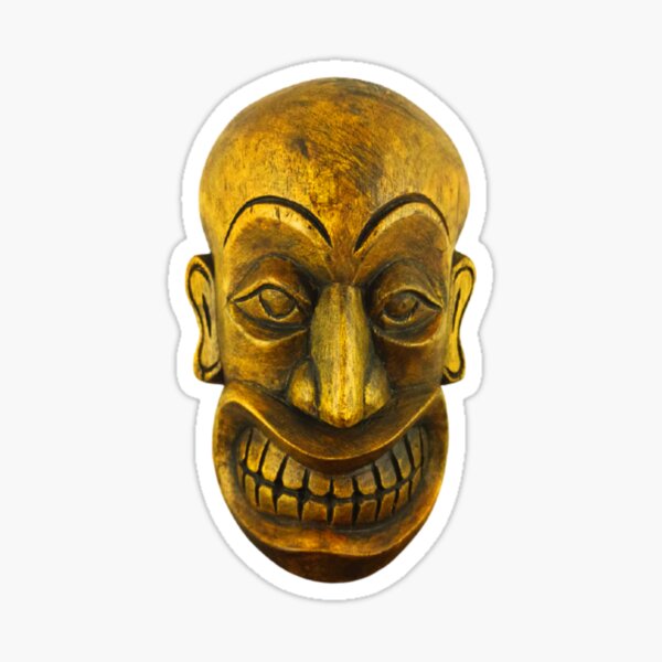 "Kolam Mask | Traditional Yaka Face Skull Sri Lanka T Shirt" Sticker ...