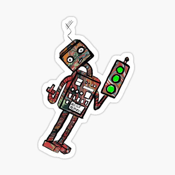 "Robots and traffic lights" Sticker for Sale by redhotmemories | Redbubble