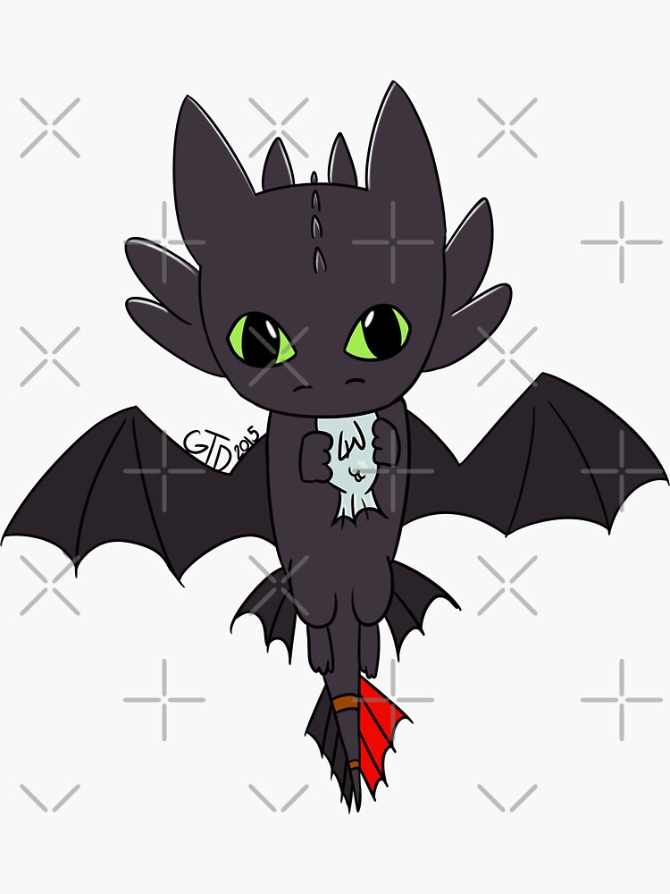 "Toothless chibi" Sticker for Sale by GadzooksTD | Redbubble