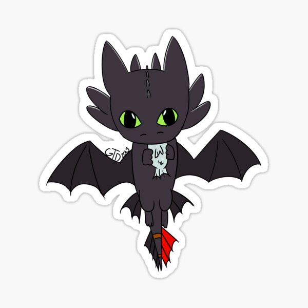 "Toothless chibi" Sticker for Sale by GadzooksTD | Redbubble