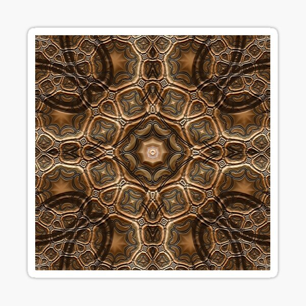 "Fractal Steel Tube Earth Tone Chisel Pattern Art" Sticker for Sale by ...