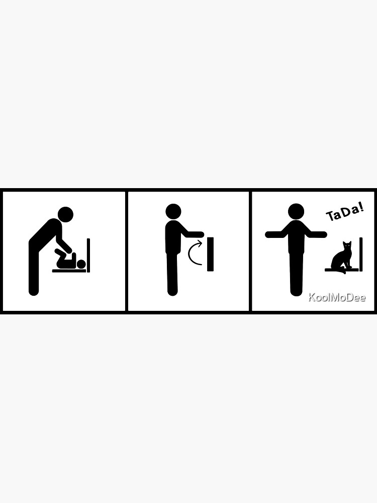 "Baby Changing Station - Tada - Cat" Sticker for Sale by KoolMoDee ...