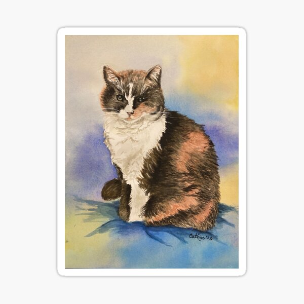 "Kitty Kitty" Sticker for Sale by CathiePuaArt | Redbubble