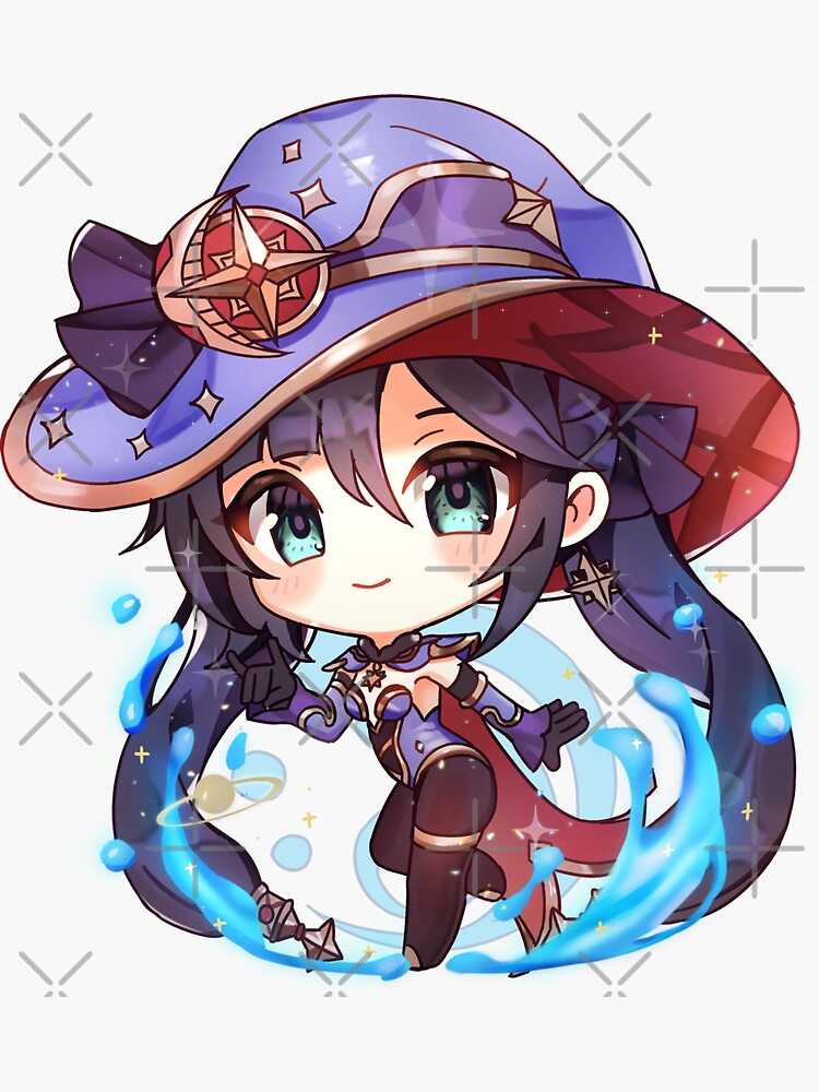 "Mona Chibi Genshin Impact" Sticker for Sale by CappuShop | Redbubble