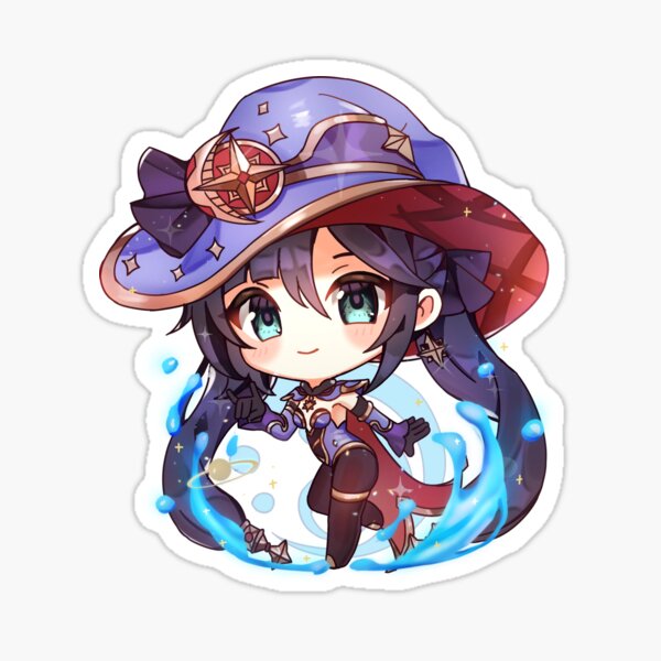 "Mona Chibi Genshin Impact" Sticker for Sale by CappuShop | Redbubble