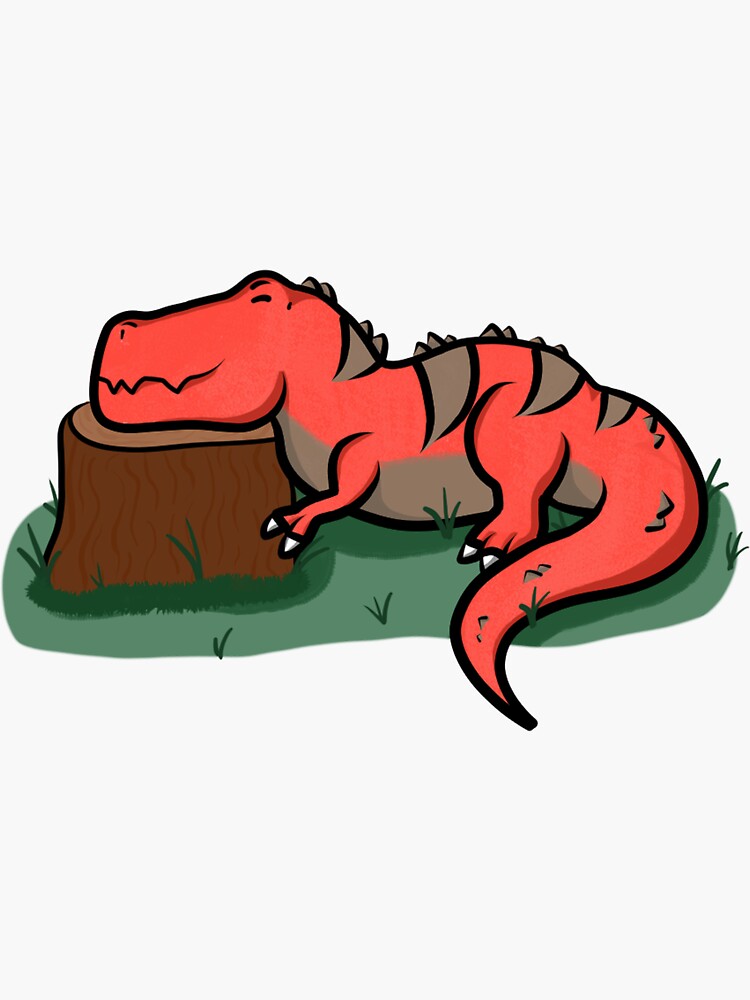 "Sleepy T-Rex" Sticker for Sale by PixelCatCreates | Redbubble