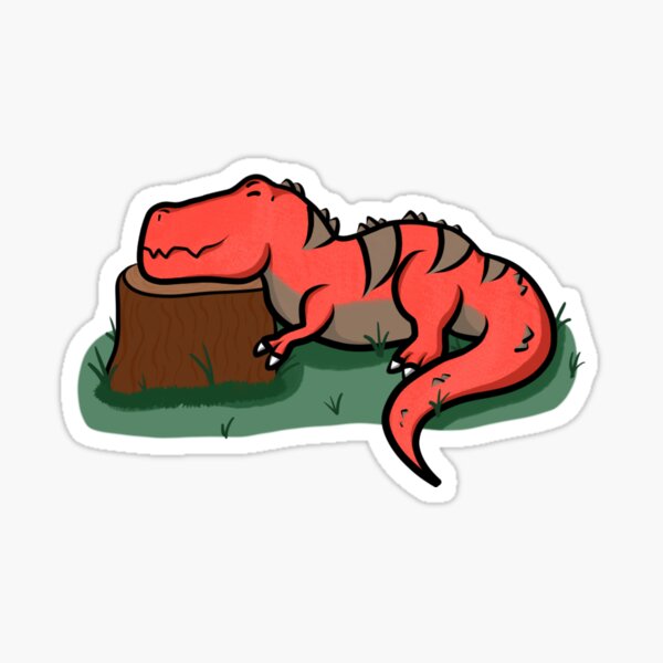 "Sleepy T-Rex" Sticker for Sale by PixelCatCreates | Redbubble