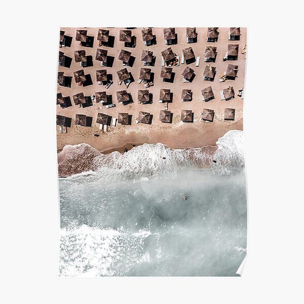 "Aerial Beach Print, Ocean Beach Photography, Aerial Photography, Blue ...