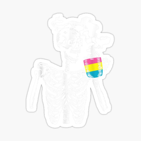 "Skeleton Drinking Coffee Trans Gender Pride Skull Lgbtq Ally" Sticker ...