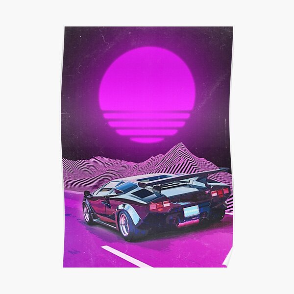 "Countach Retrowave" Poster for Sale by alfonsodelac | Redbubble