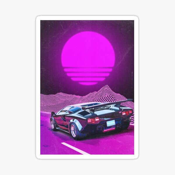 "Countach Retrowave" Sticker for Sale by alfonsodelac | Redbubble