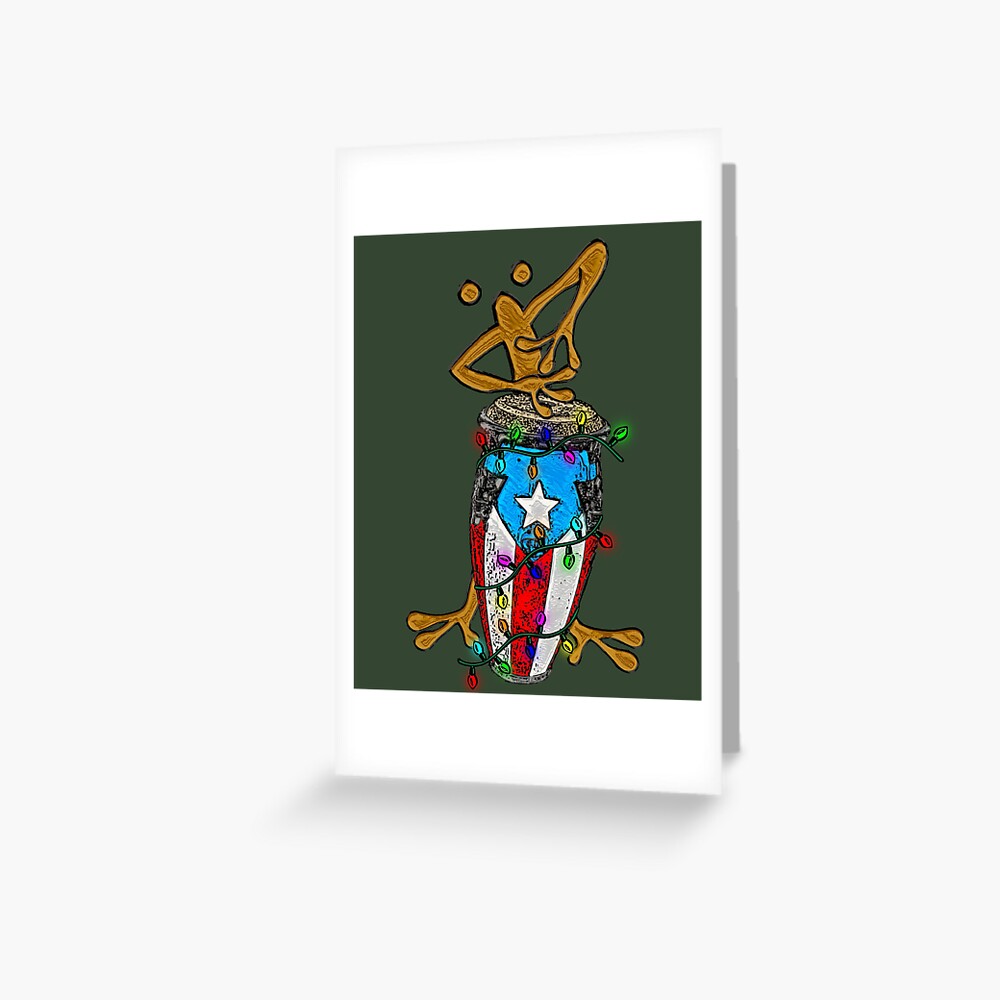 "Conga Coquí Taíno Puerto Rican Flag Xmas" Greeting Card by liamaris ...