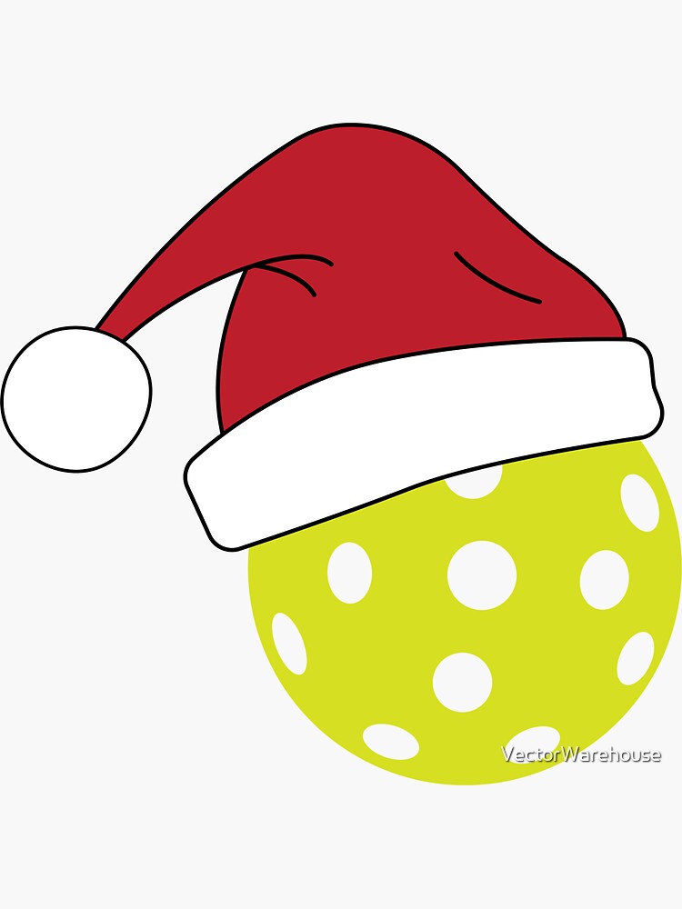 "Santa Hat Pickleball" Sticker by VectorWarehouse | Redbubble