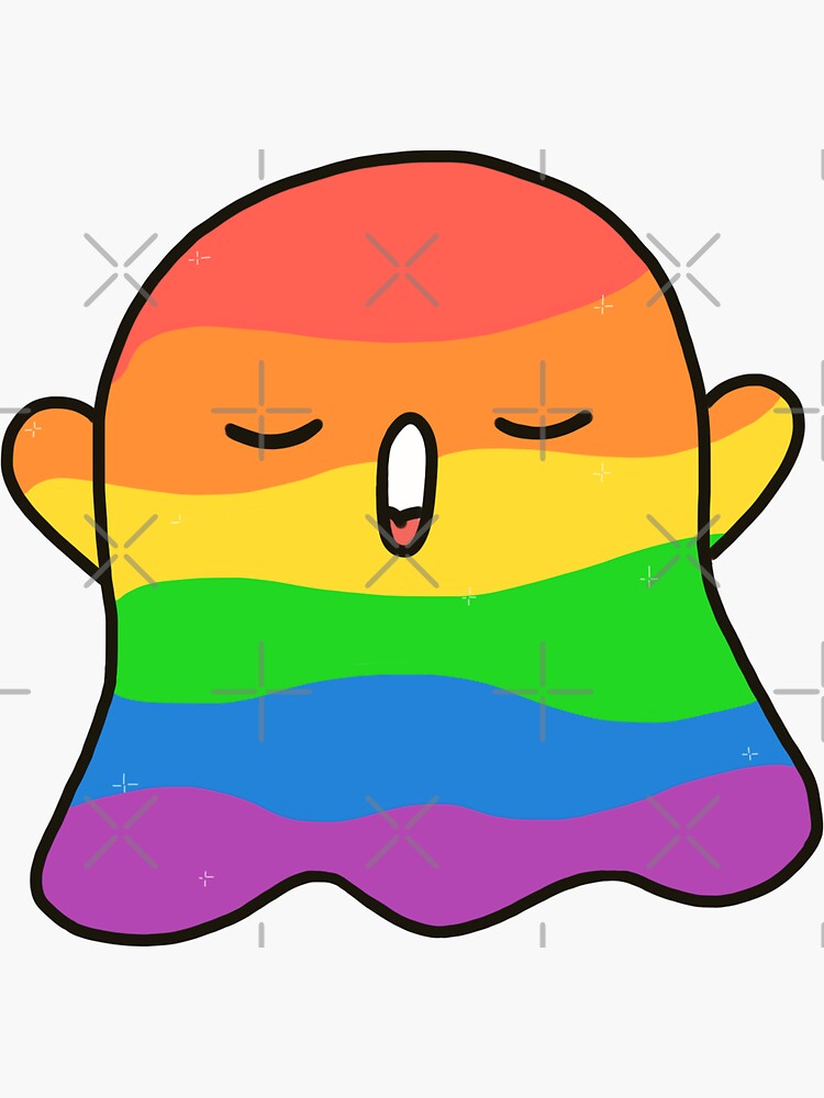 "Gay pride ghost!" Sticker for Sale by thestrangerfrog | Redbubble