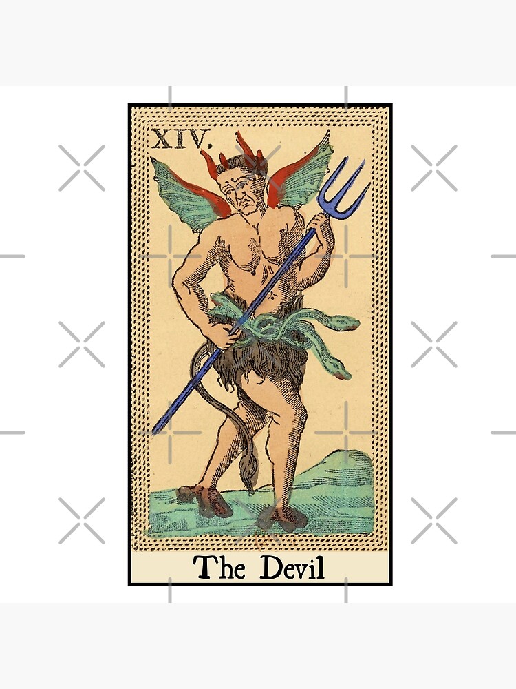 "The Devil Tarot Card - Major Arcana - Vintage Tarot" Art Print by ...
