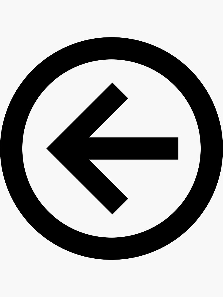 "MDI Arrow-Left-Circle-Outline" Sticker for Sale by GnarlyFurtardo ...