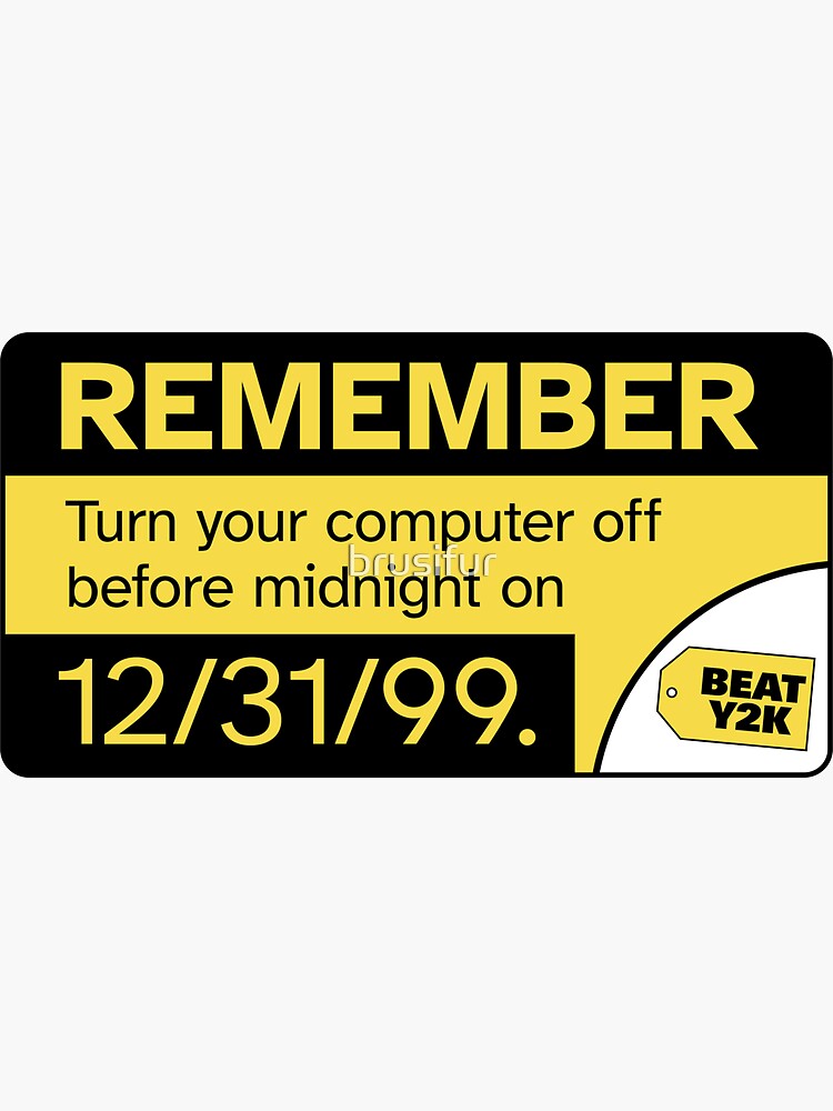 "Y2K warning sticker" Sticker by brusifur | Redbubble