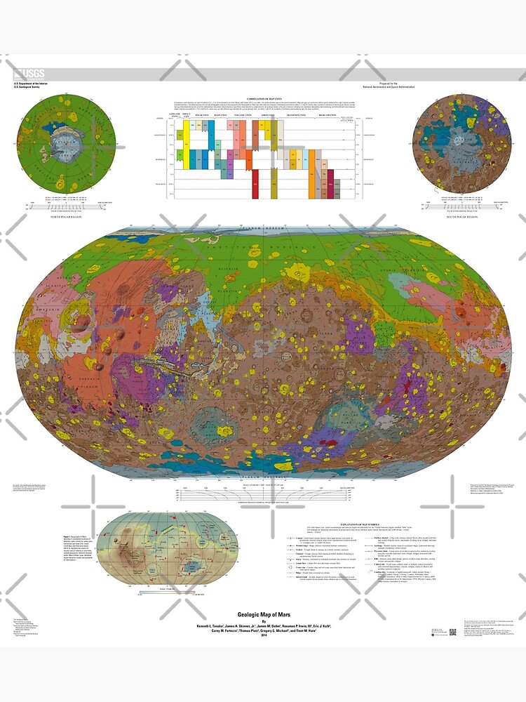 "USGS - Geologic Map of Mars - 2014 - July 14" Poster for Sale by ...