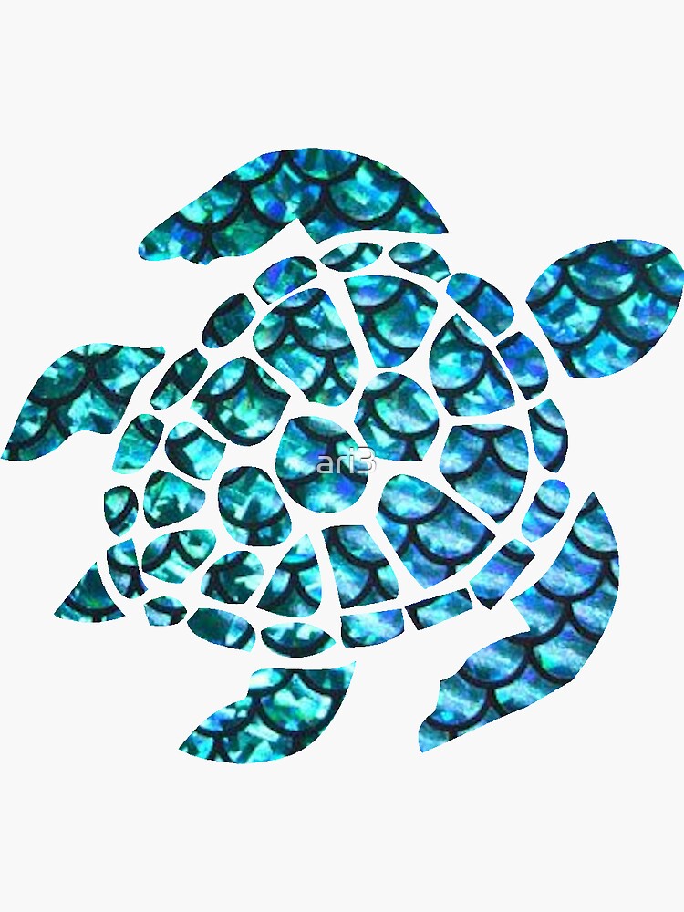 "Blue Sea Turtle " Sticker for Sale by ari3 | Redbubble