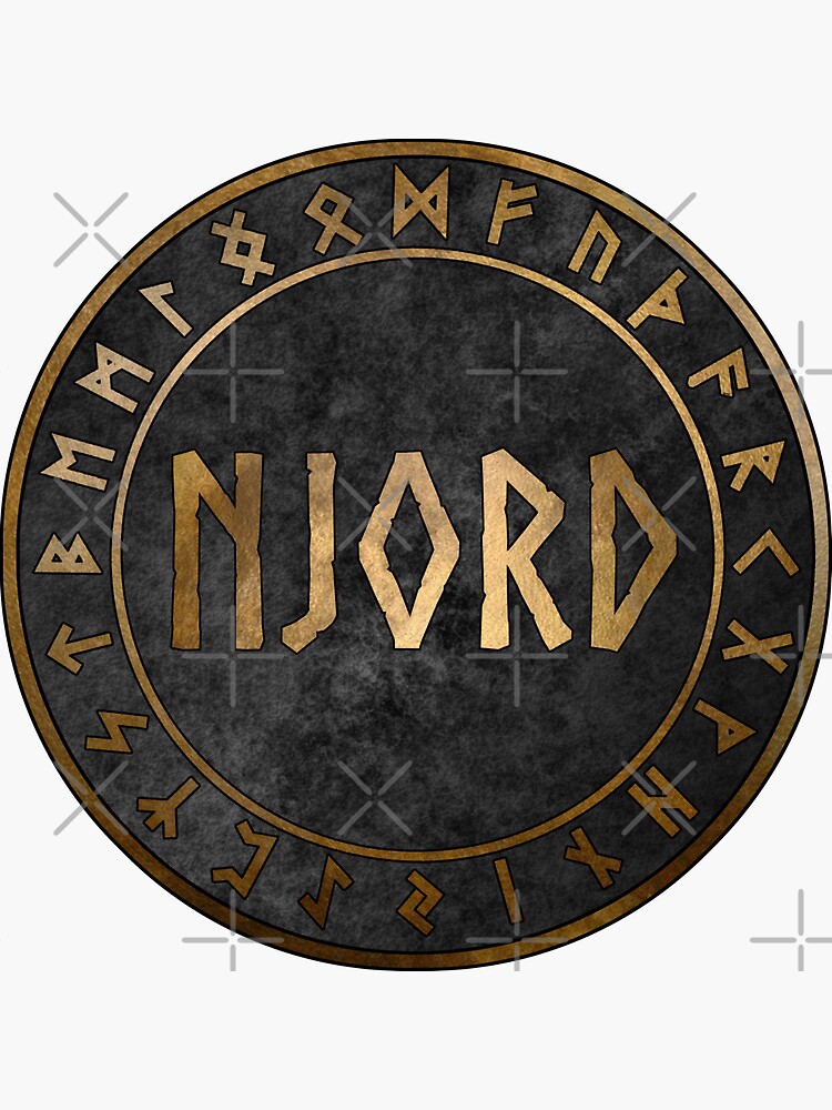 "Njord Norse God of the Sea Viking Runes" Sticker for Sale by ...