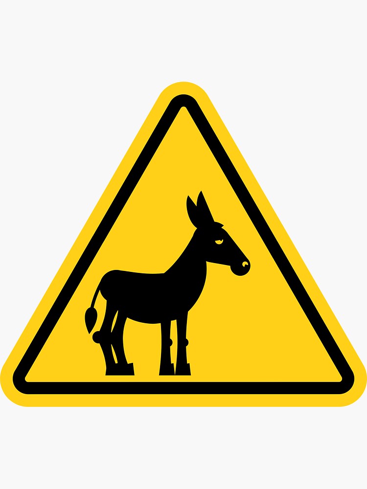 Pegatina «Burro de atención de señal de advertencia» de nazo98 | Redbubble