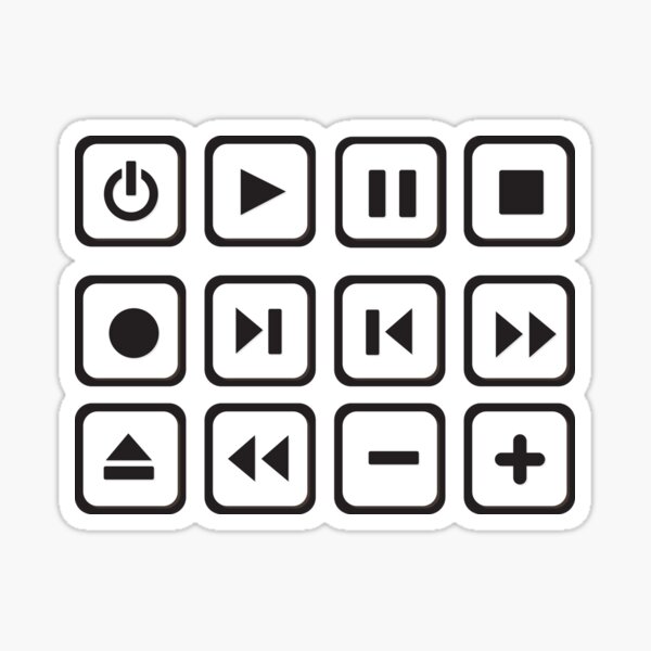 "media player button sticker" Sticker for Sale by wifoo | Redbubble