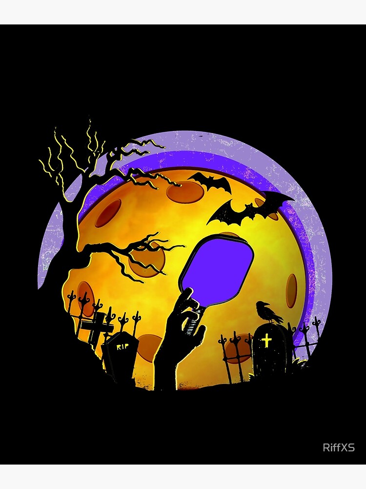 "Halloween Pickleball Zombie Moon" Poster for Sale by RiffXS | Redbubble