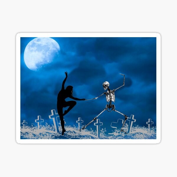 "Spooky dance skeleton dancer design" Sticker by ReflectArt | Redbubble