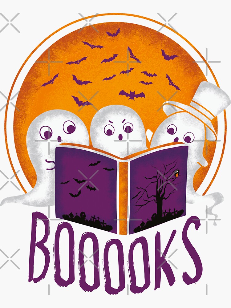 "CUTE BOOOOKS GHOSTS READING FUNNY HALLOWEEN BOOK LOVER SPOOKY BOOKWORM ...