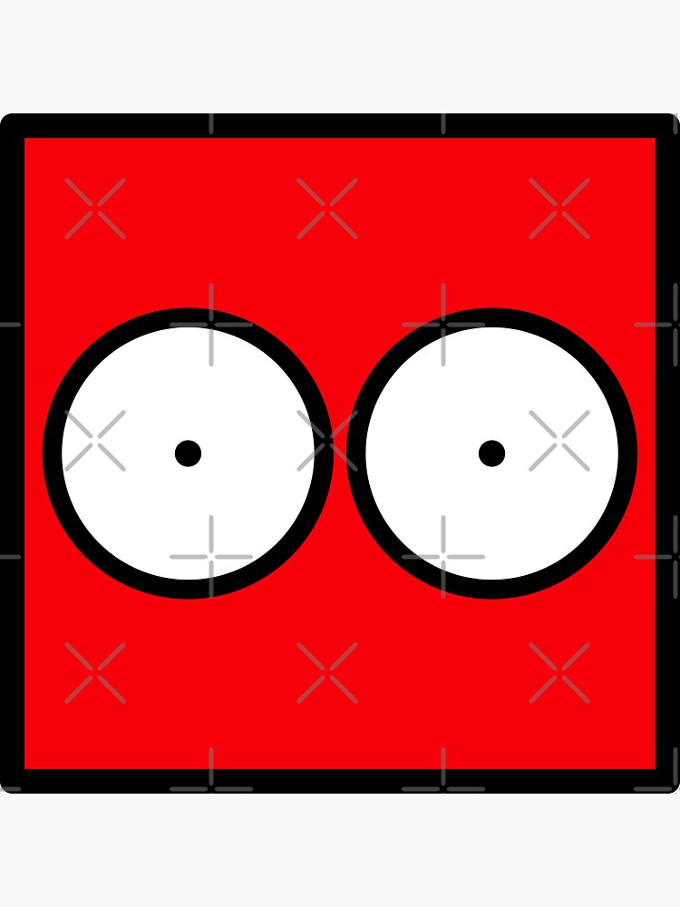 "Kubi - the square emoticons - RedPassion, the worried face" Sticker ...