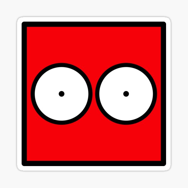 "Kubi - the square emoticons - RedPassion, the worried face" Sticker ...